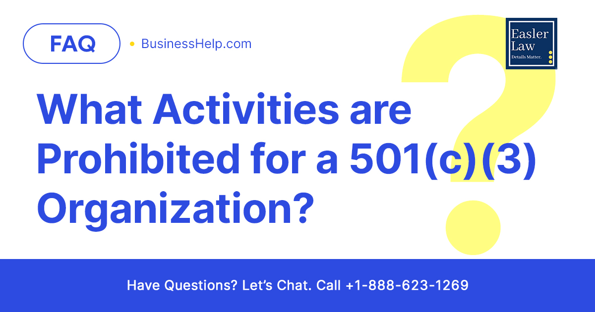 What Activities are Prohibited for a 501(c)(3) Organization?